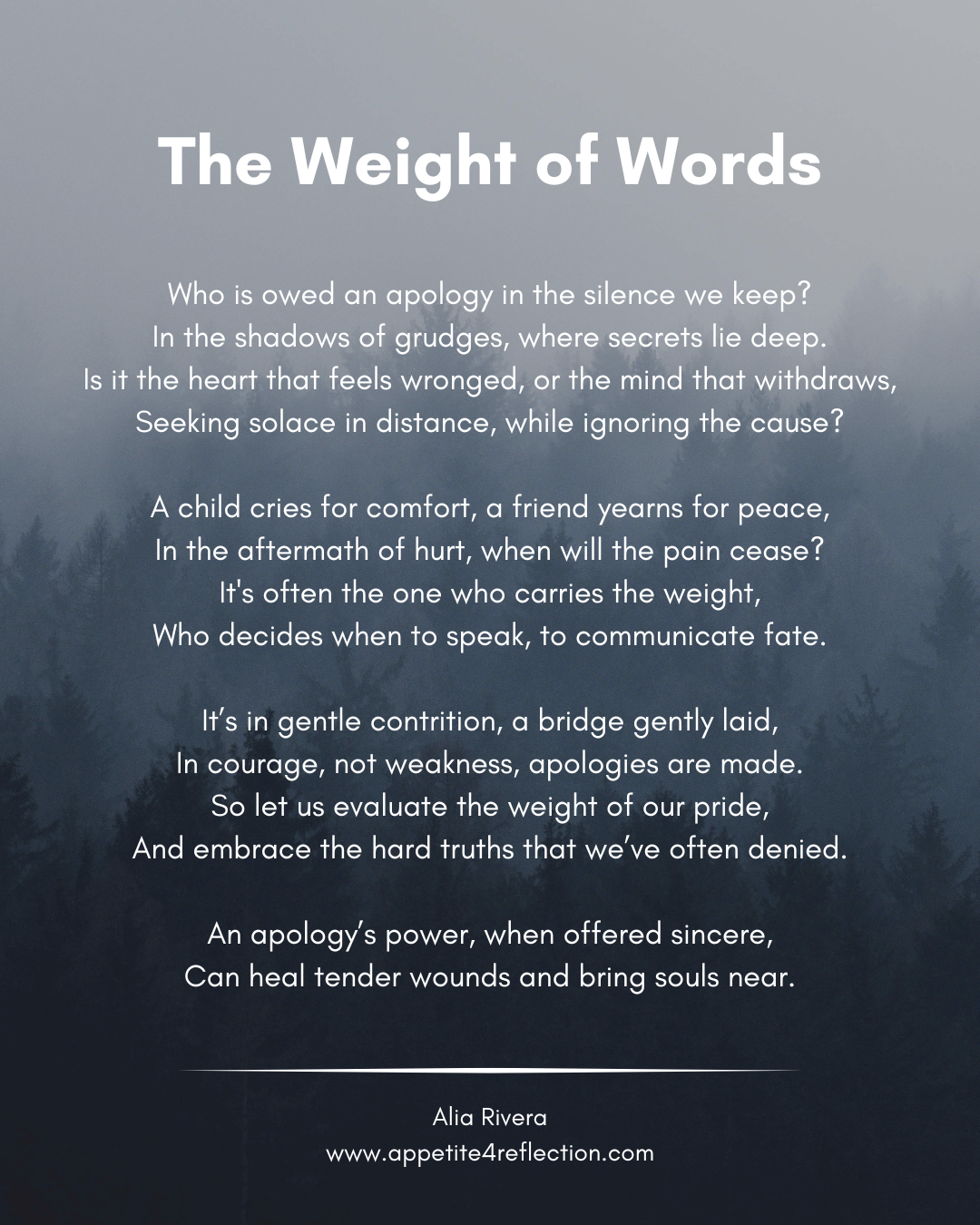 The Weight of Words – Appetite for Reflection